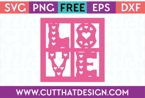 Free Love Block Word Art SVG | Cut That Design