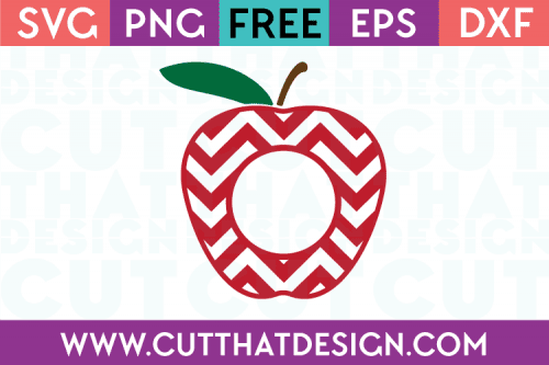 Free Apple Monogram Design Chevron Pattern SVG | Cut That Design