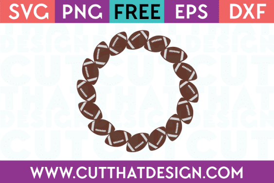Free Football Circle Monogram Frame Design 1 SVG | Cut That Design